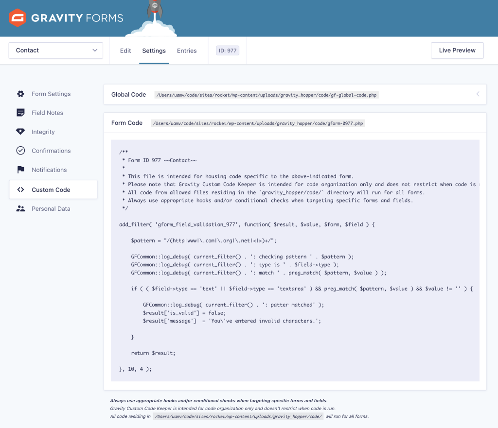 What is Custom Code Keeper for Gravity Forms? | Orbital Forge